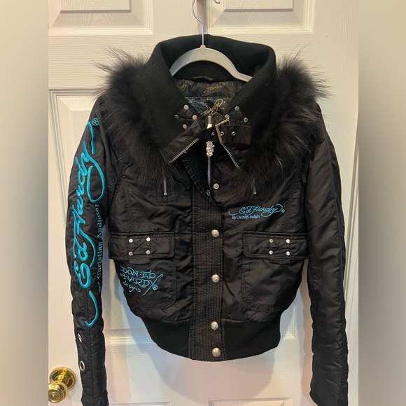 Ed Hardy | Jackets & Coats | Ed Hardy Down Embroidered Puffer Jacket ...